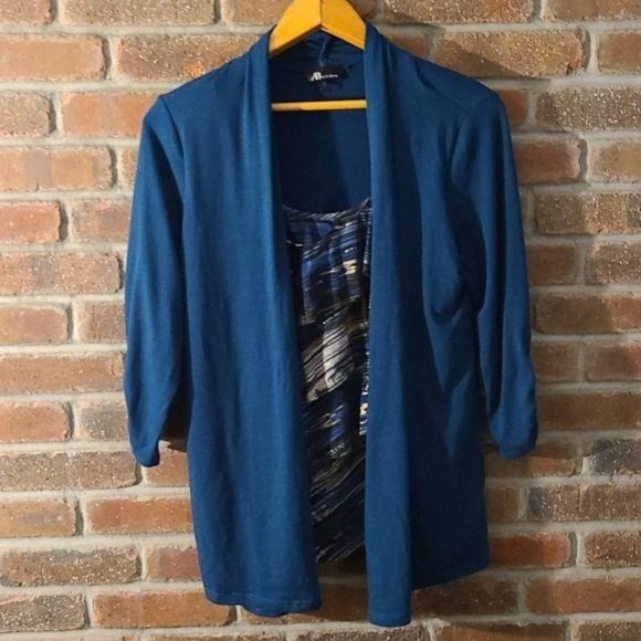 AB Studio | Sweaters | Ab Studio Blouse With Attached Cardigan | Poshmark